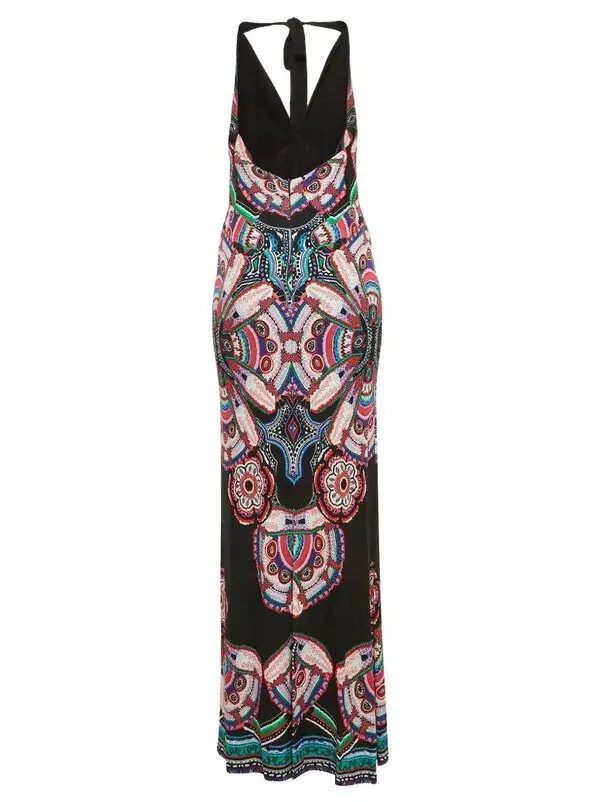 Roberto Cavalli Kaleidoscope Print Maxi Dress - Black