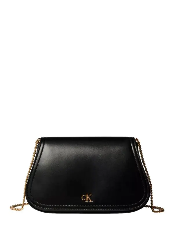 Calvin Klein Logo-plaque Chain-link Shoulder Bag - Black
