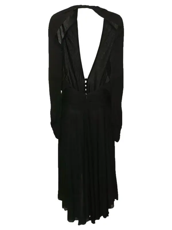 Roberto Cavalli Draped Jersey Midi Dress - Black