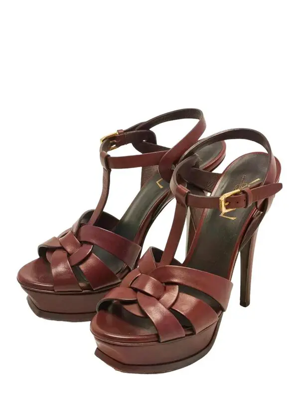 Saint Laurent Tribute Platform Sandals - Red