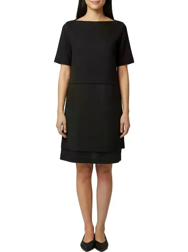 Emporio Armani Boat-neck Jersey Mini Dress - Black
