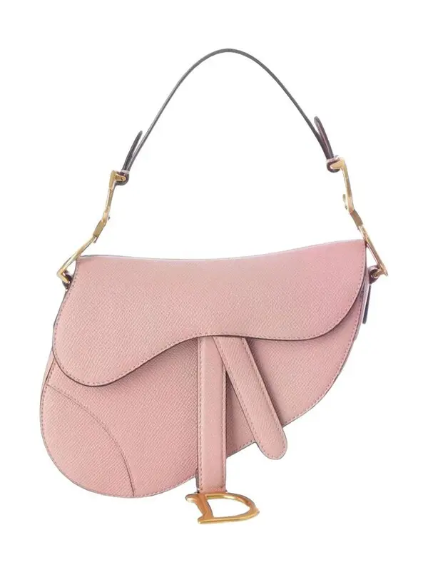Dior Grained Calfskin Saddle Bag Satchel - Pink