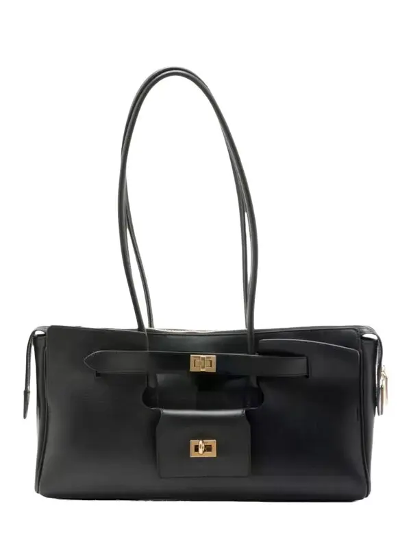 Balenciaga 2020-2026 Leather Bel Air Shoulder Bag - Black