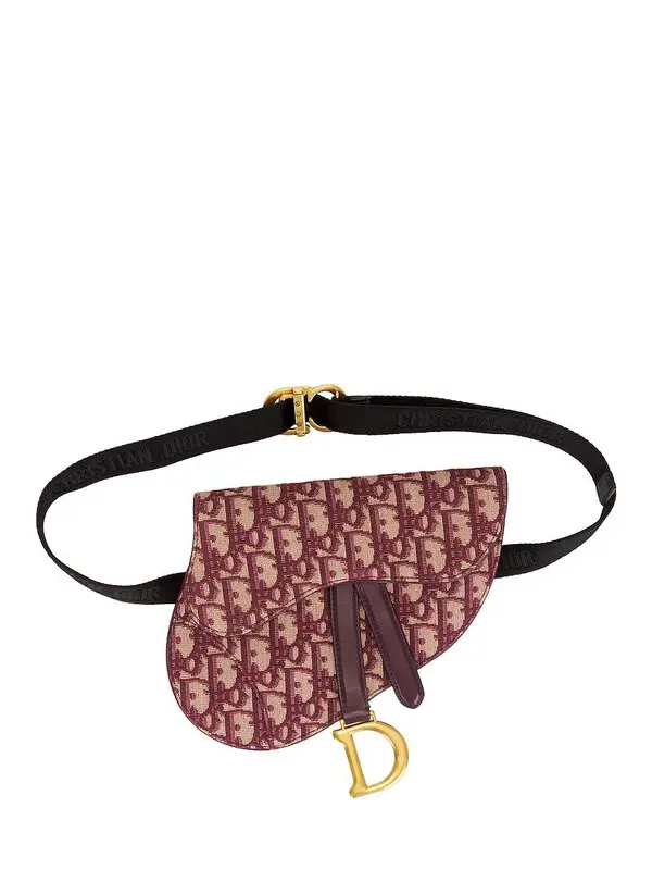 FWRD RENEW Dior Trotter Oblique Saddle Belt Bag - Red