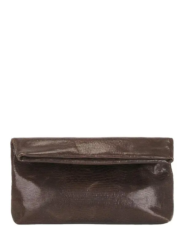 NILI LOTAN Jerry Clutch - Dark Brown Lizard