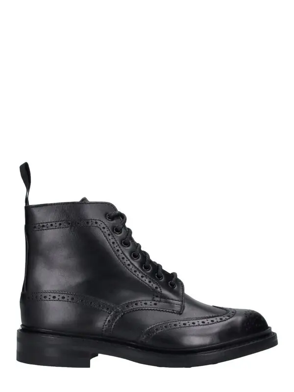 TRICKER'S Stow" Leather Lace-up Boots - Black