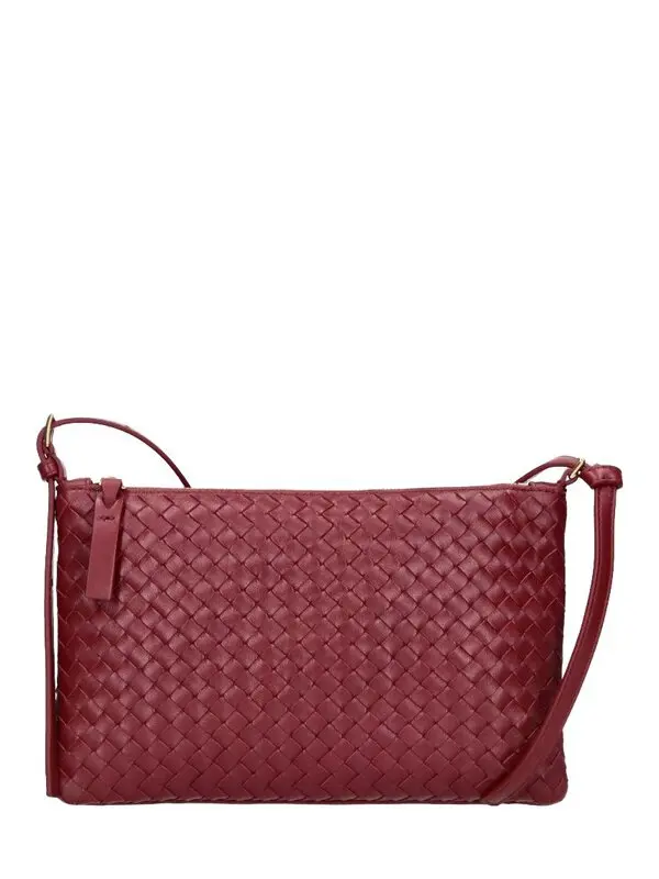 Bottega Veneta Medium Pouch Intrecciato Piccolo - Red