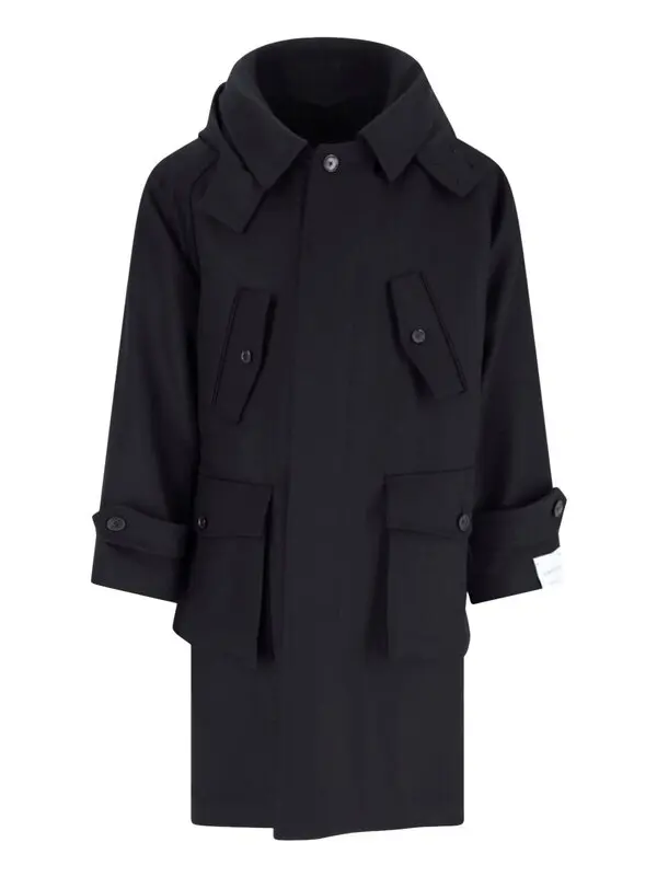 Caruso Foscari" Wool Coat - Black