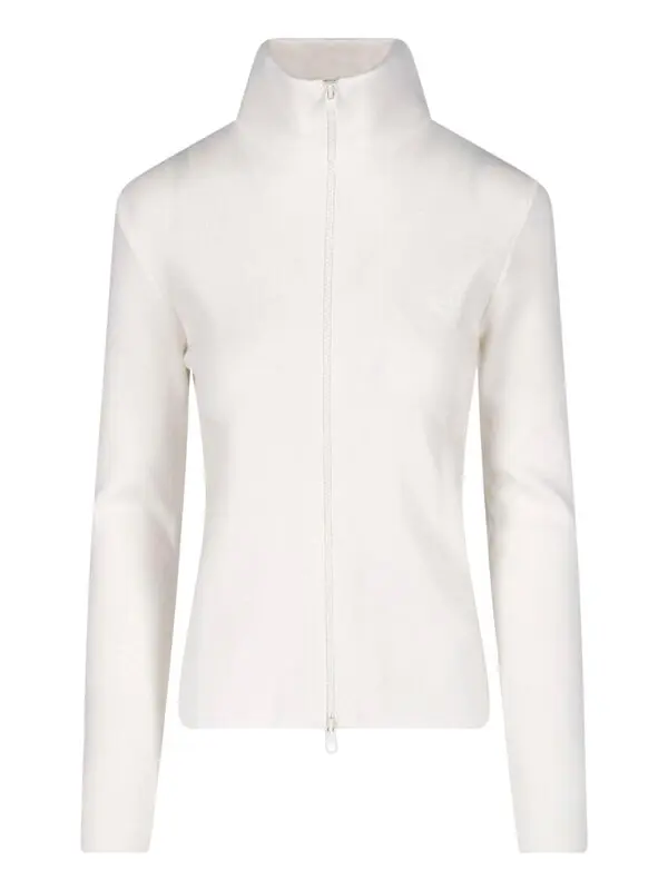 COURREGES Merino Wool Zip Cardigan - White