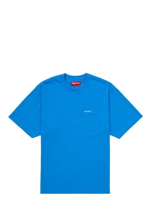 Supreme Short Sleeve Pocket Tee Shirt - Blue