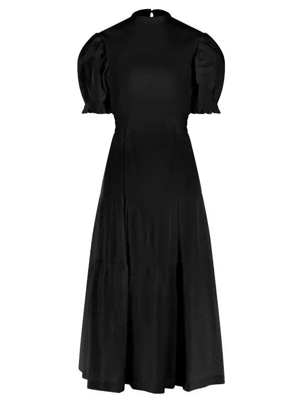 SHIKANZY Lola Maxi Three Tier Ruffle Cotton Dress - Black