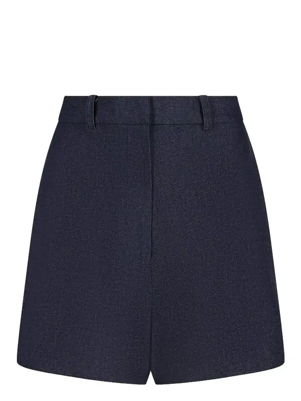 SHIKANZY Lizzy High-waisted Tailored Denim Shorts With Pockets - Blue