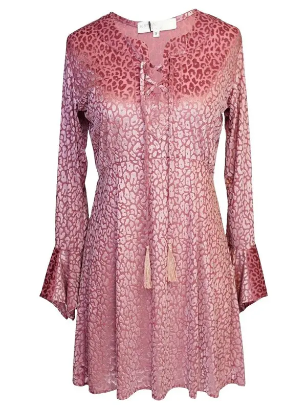 JENNAFER GRACE Roxy Burnout Velvet Mini Dress - Pink
