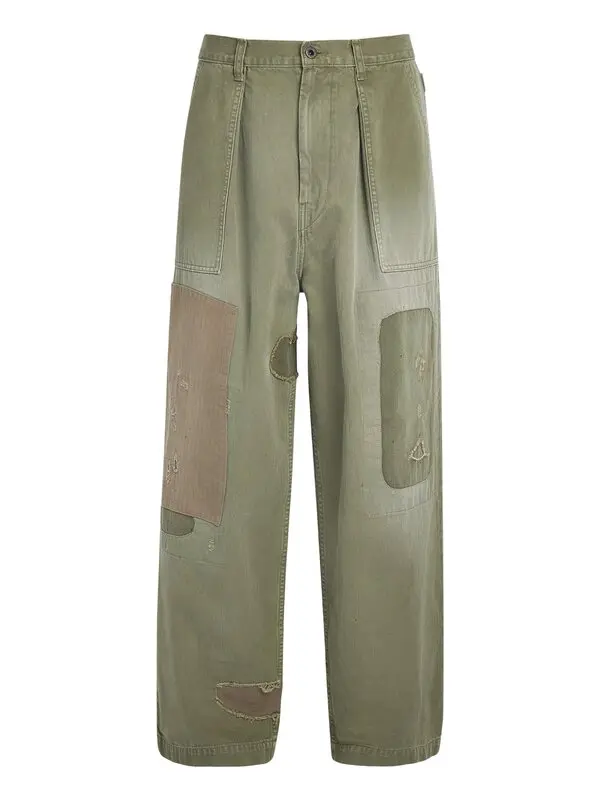 Kapital Fatigue Herringbone Baggie Jeans - Brown