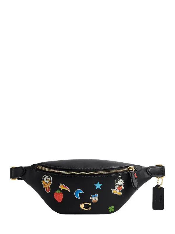COACH Disney X Charter Belt Bag 7 With Sticker Print - Black