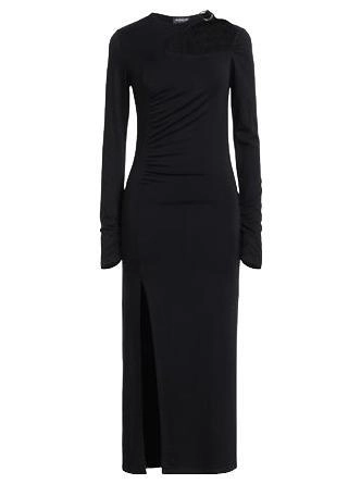 DONDUP Long Sleeve Maxi Dress With Metal Application And Slit - Black