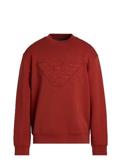 Emporio Armani Cotton Blend Long Sleeve Sweatshirt - Red