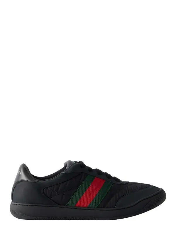 Gucci Screener 2.0 Suede-trimmed Shell Sneakers - Black