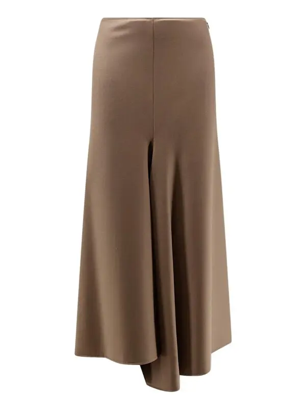 NUDE Wool Blend Long Skirt - Brown