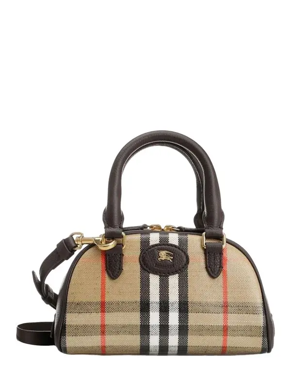 Burberry Highlands Mini Bowling Www Crossbody Bag - Beige