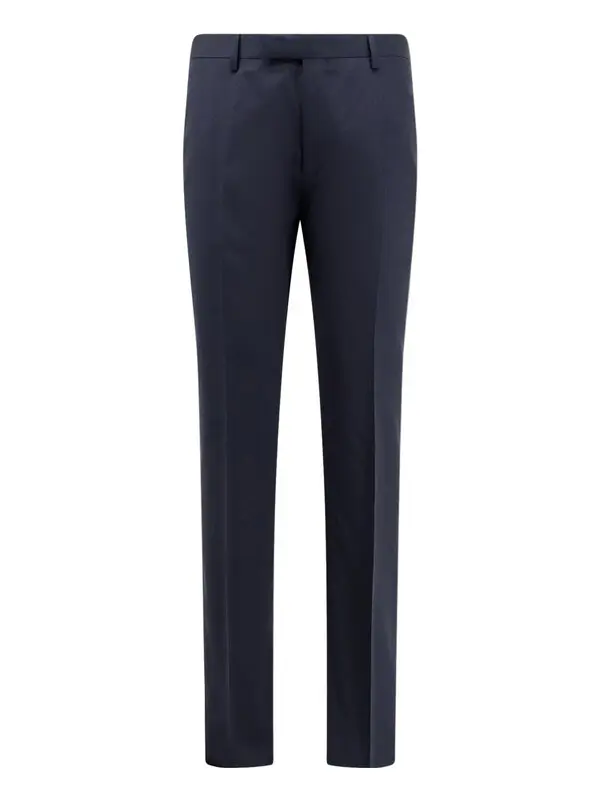 LARDINI Stretch Wool Trousers - Blue