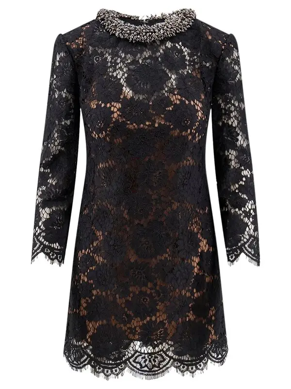 SELF-PORTRAIT Lace Mini Dress - Black