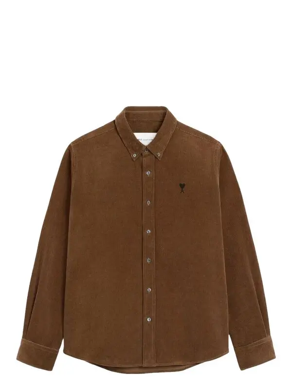 AMI Paris Velvet Shirt - Brown