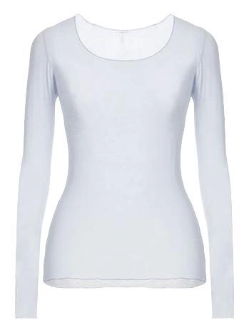 DANIELE FIESOLI Long Sleeve T-shirt In Viscose, Nylon, Cashmere, And Elastane - Blue