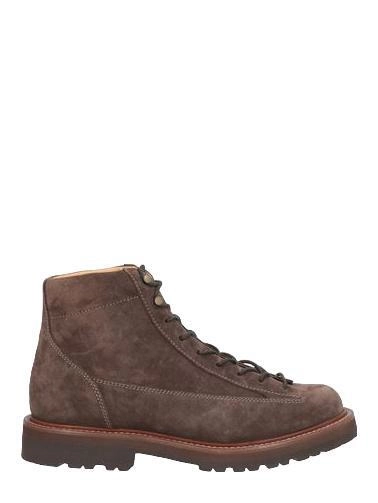 Brunello Cucinelli Chocolate Suede Lace-up Ankle Boots - Brown