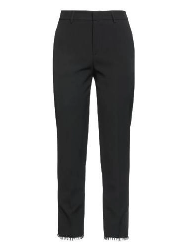 Liu Jo Crepe Straight-leg Pants With Crystal Embellishments - Black