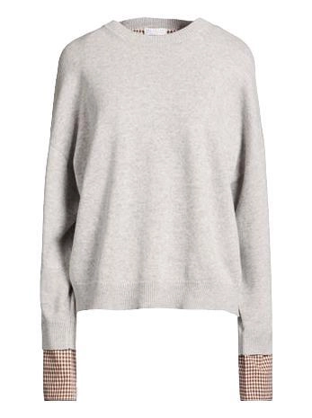 Brunello Cucinelli Mélange Cashmere Embellished Crewneck Sweater - Grey