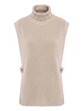 PUROTATTO Sleeveless Cashmere Turtleneck - Beige