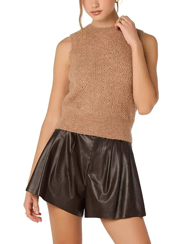 Astr The Label Pernille Sleeveless Button-back Sweater - Camel