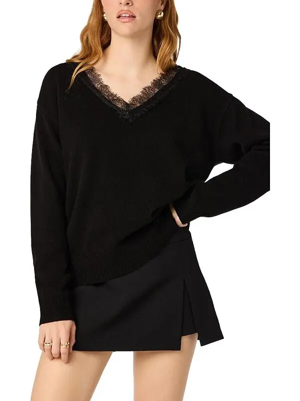 Astr The Label Wool V-neck Sweater - Black