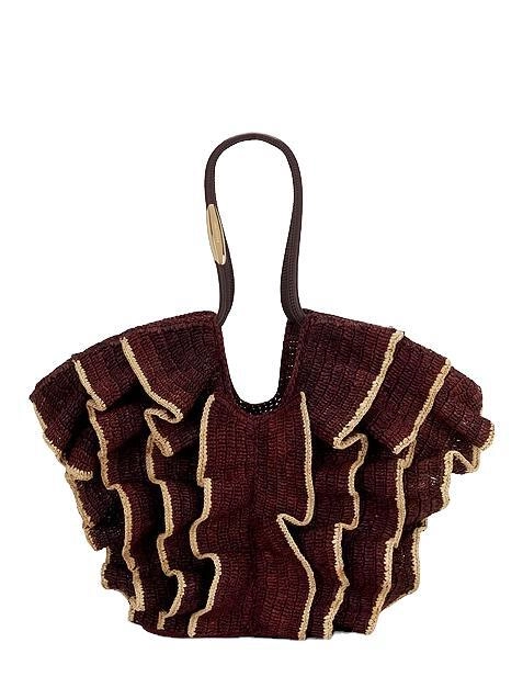 Zimmermann Medium Ruffle Tote - Chocolate