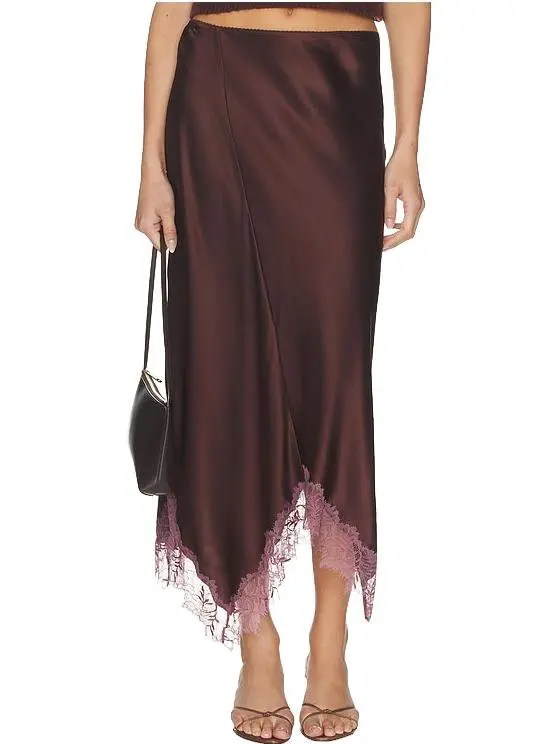 Sablyn Paneled Bias Skirt With Lace - Cinnabar Multi