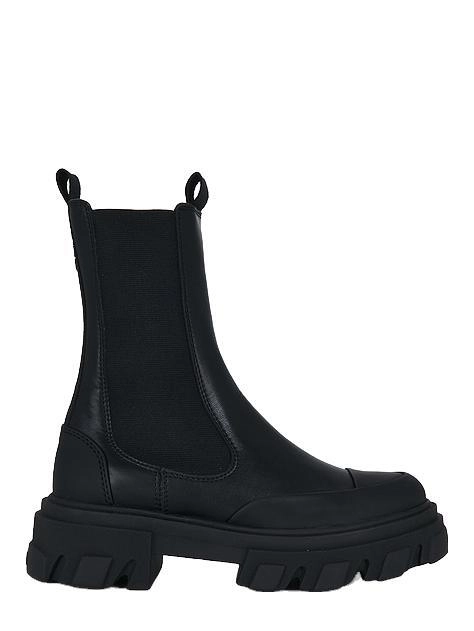 GANNI Leather Chelsea Boots - Black