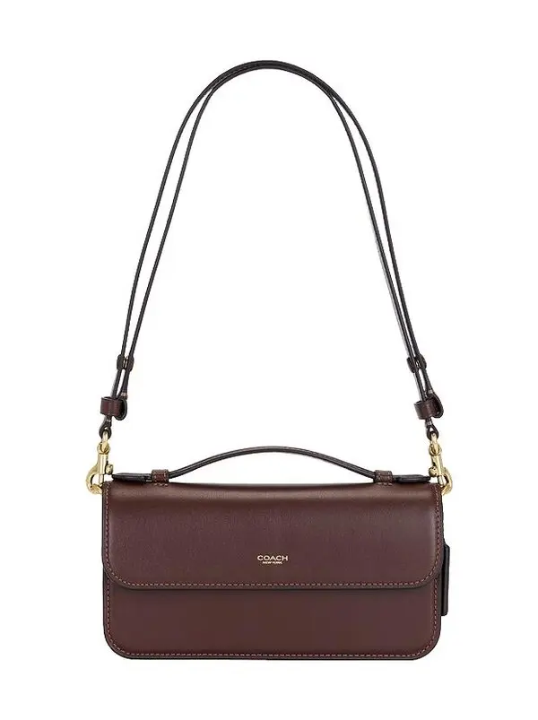 COACH Refined Calf Leather New York Elora Top Handle Crossbody Bag In Brown - Maple