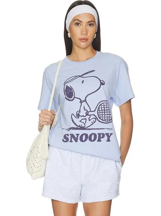 Junk Food Snoopy Tennis Tee In Baby Blue - Light Blue