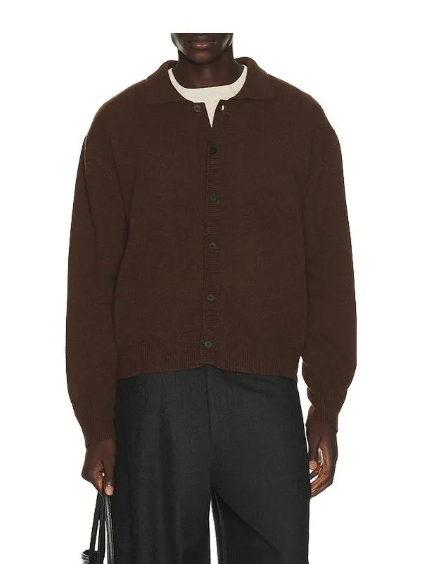 LE17SEPTEMBRE Alpaca Blend Shirt Cardigan - Brown
