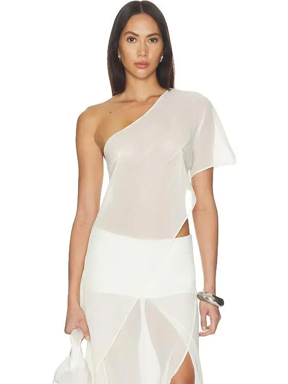 BY.DYLN Marilyn Sheer Top - Ivory
