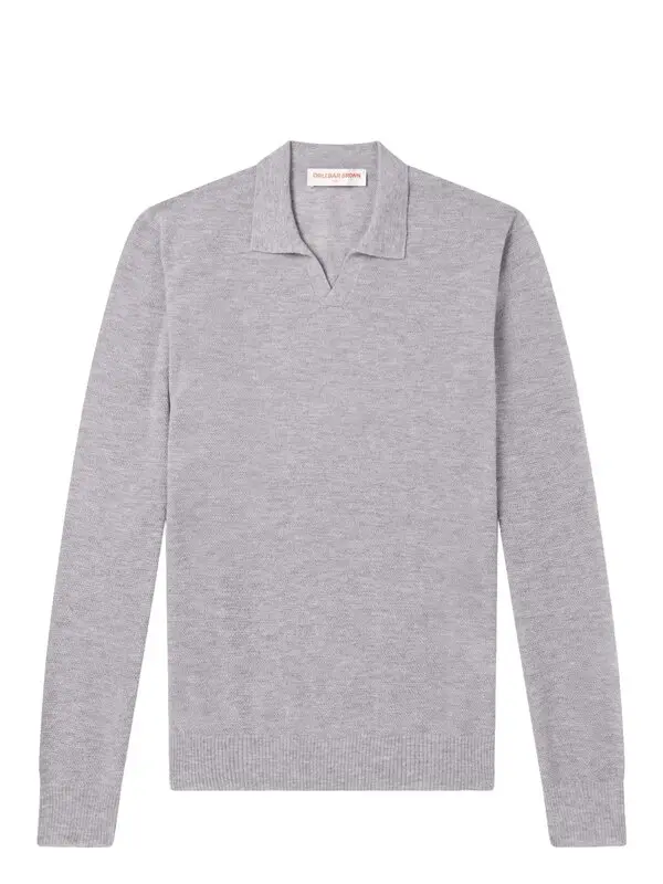 Orlebar Brown Bresson Cashmere Polo Shirt - Gray