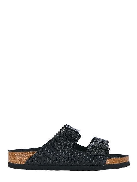 BIRKENSTOCK Arizona Woven Embossed Sandals - Black