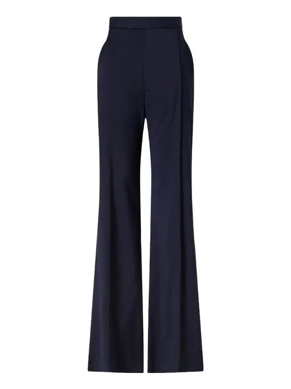 VIVIENNE WESTWOOD Serge Pleated Wool Flared Pants - Blue