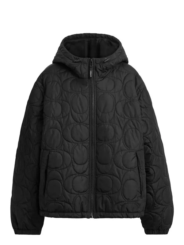 COACH OUTLET Quilted Signature Puffer Jacket In Recycled Polyester - Black
