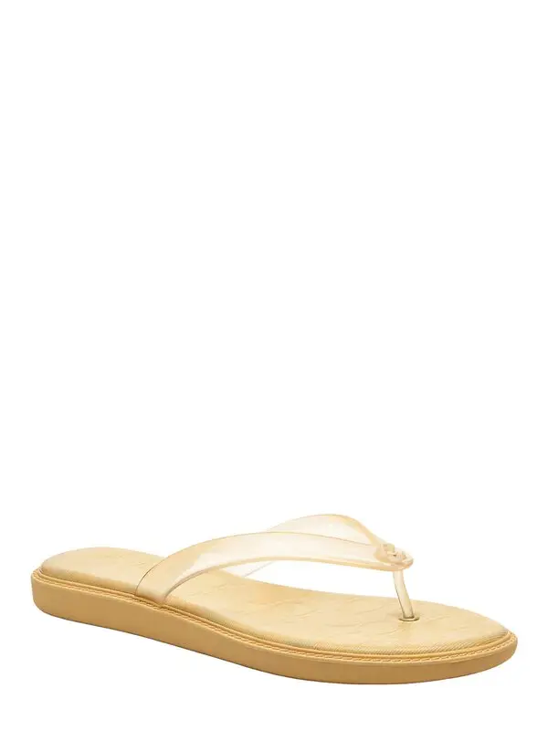 COACH OUTLET Coach Signature Jacquard Jelly Flip Flops - Vanilla