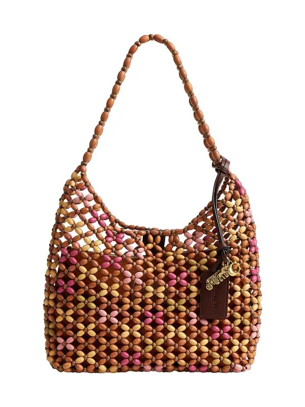 COACH OUTLET Coach Brooklyn Shoulder Bag 28 With Wooden Beading - Brass/maple