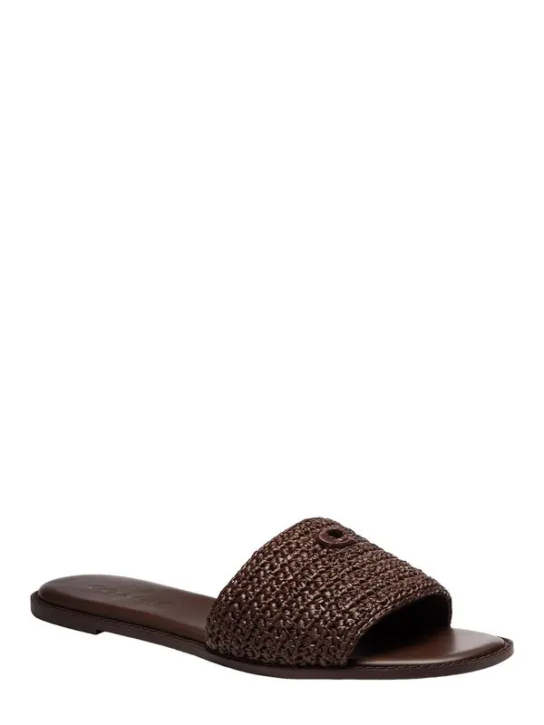 COACH OUTLET Coach Holly Raffia Slide Sandal - Maple