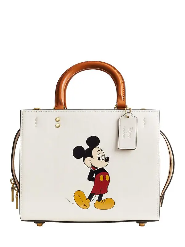 COACH OUTLET Coach Rogue Bag 25 With Mickey Mouse Embellishment - Brass/chalk