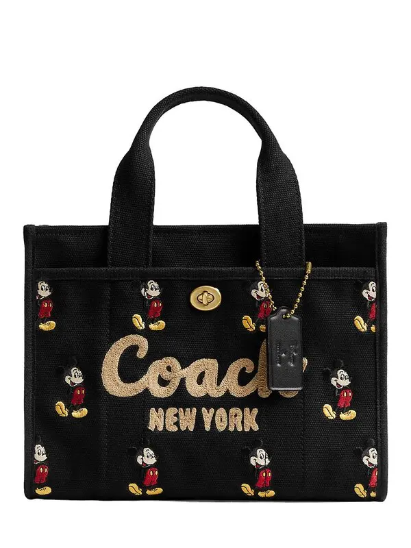 COACH OUTLET Disney X Coach Cargo Tote Bag 26 With Mickey Mouse In Regenerative Cotton Canvas - Brass/black